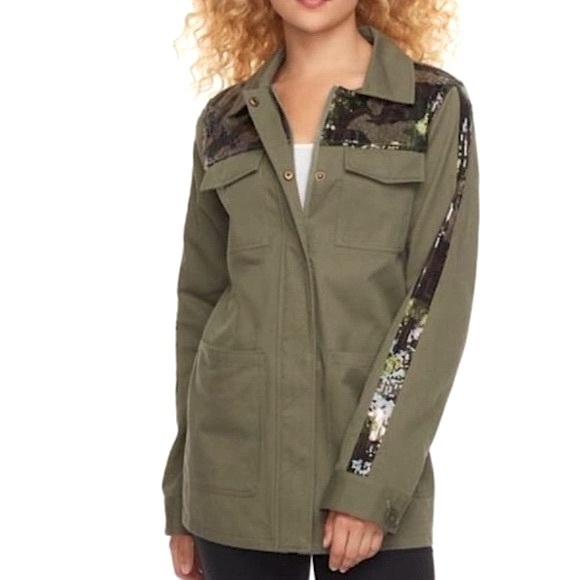 Steve Madden | Jackets & Coats | Madden Nyc Army Green Sequin Utility ...